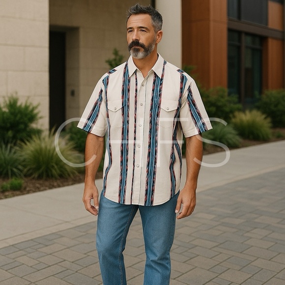 Wrangler | Shirts | Wrangler Western Shirt Southwestern Print White ...